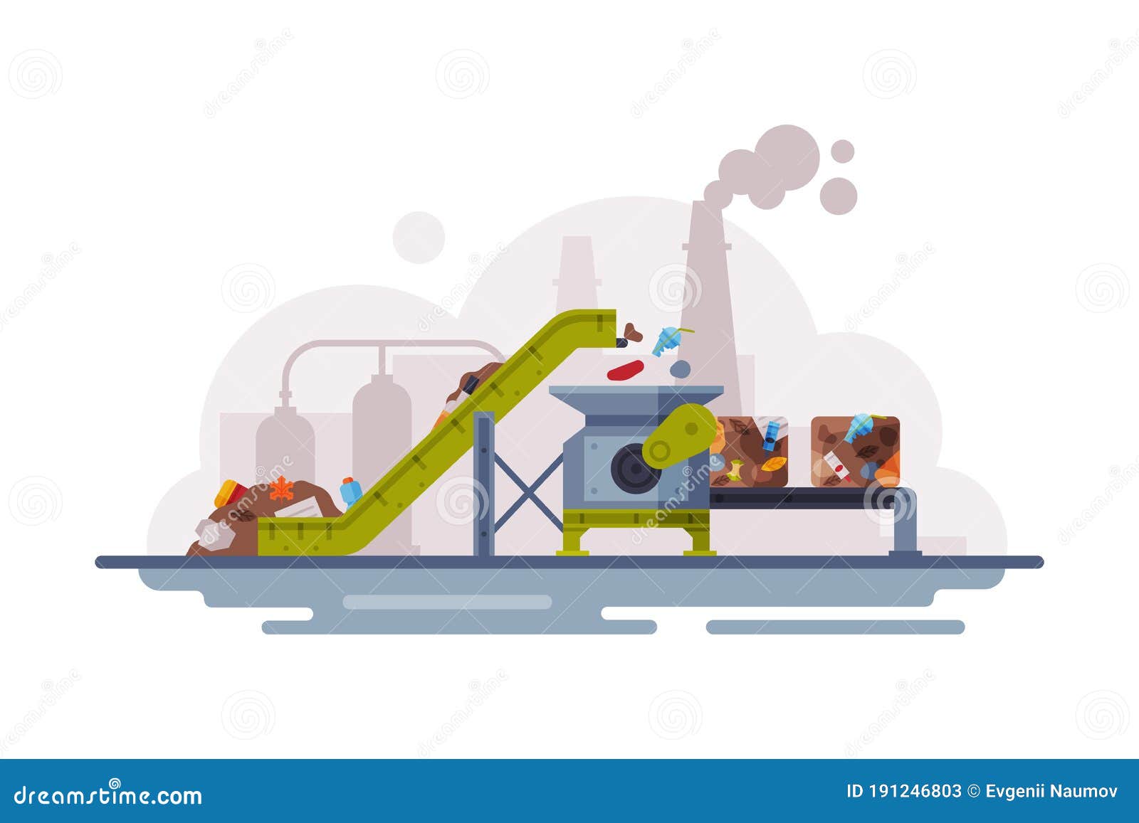 Garbage Recycling Technological Process, Waste Sorting Plant with ...