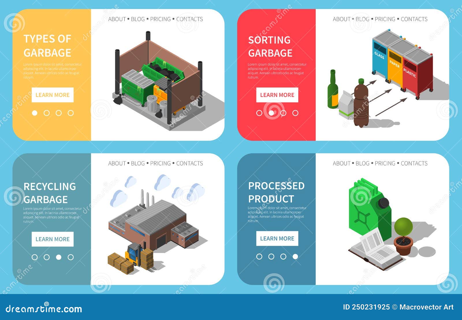 Garbage Recycling Website Design Stock Vector - Illustration of ...