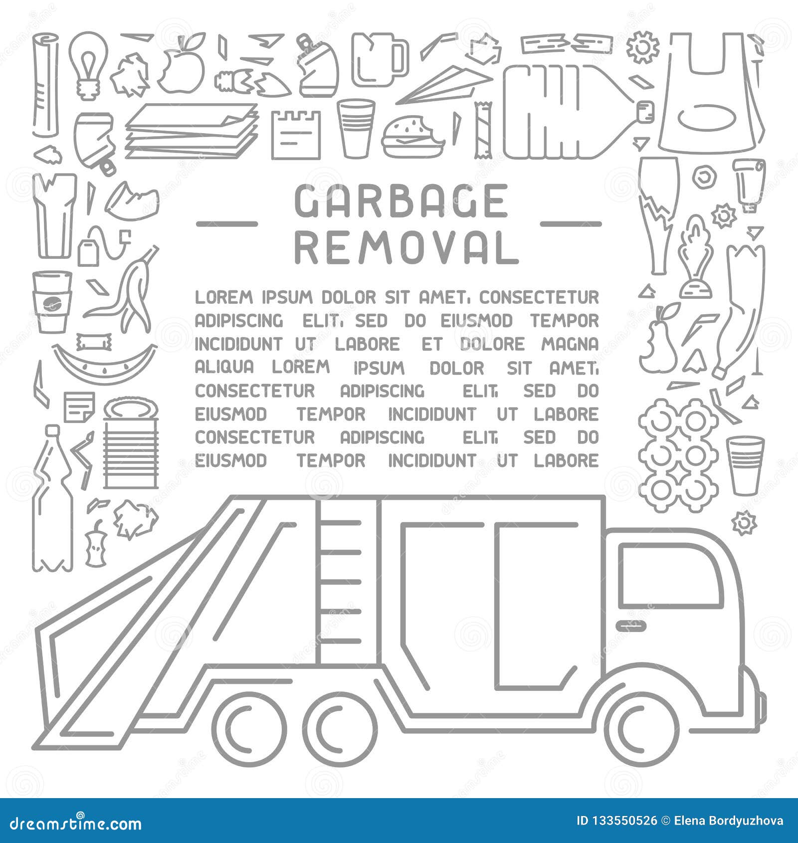 Garbage Removal Information Placard Stock Vector - Illustration of ...