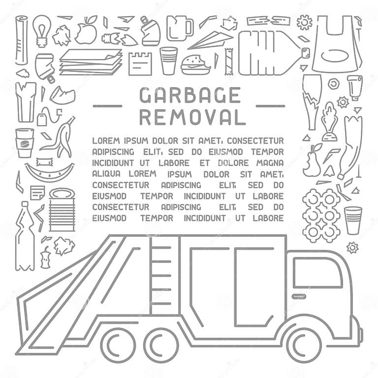 Garbage Removal Information Placard Stock Vector - Illustration of ...