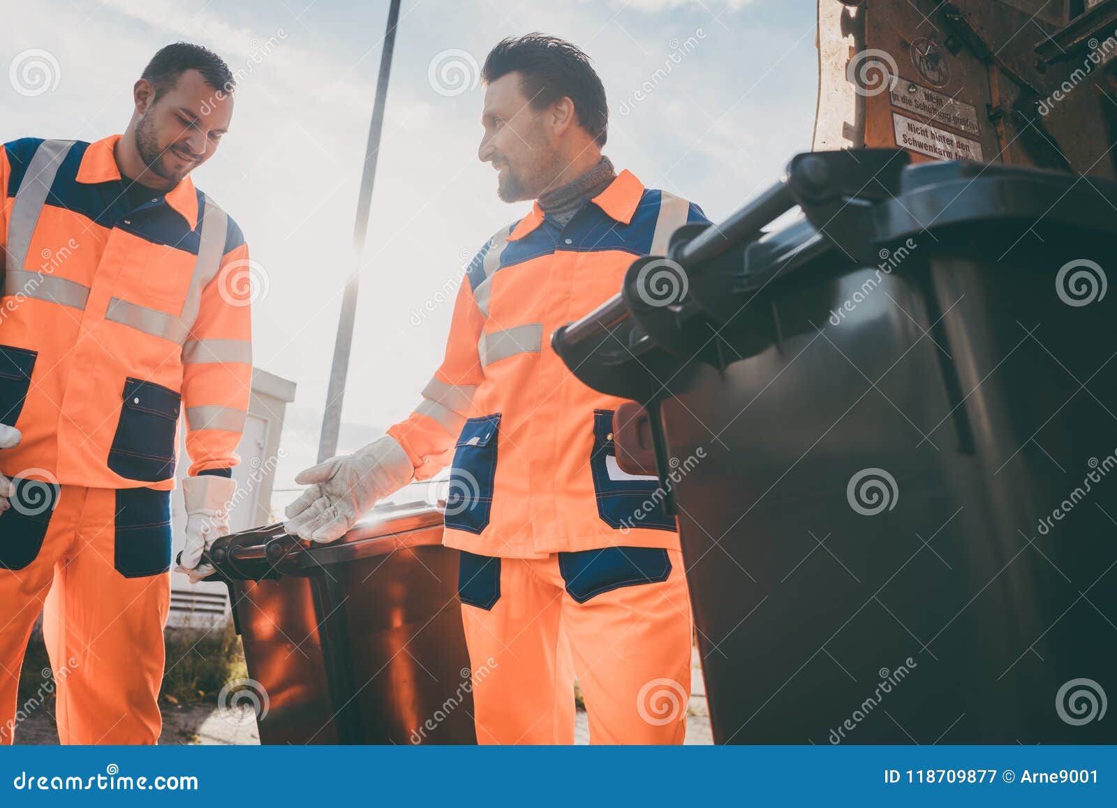 Garbage Removal Men Working for a Public Utility Stock Image - Image of ...