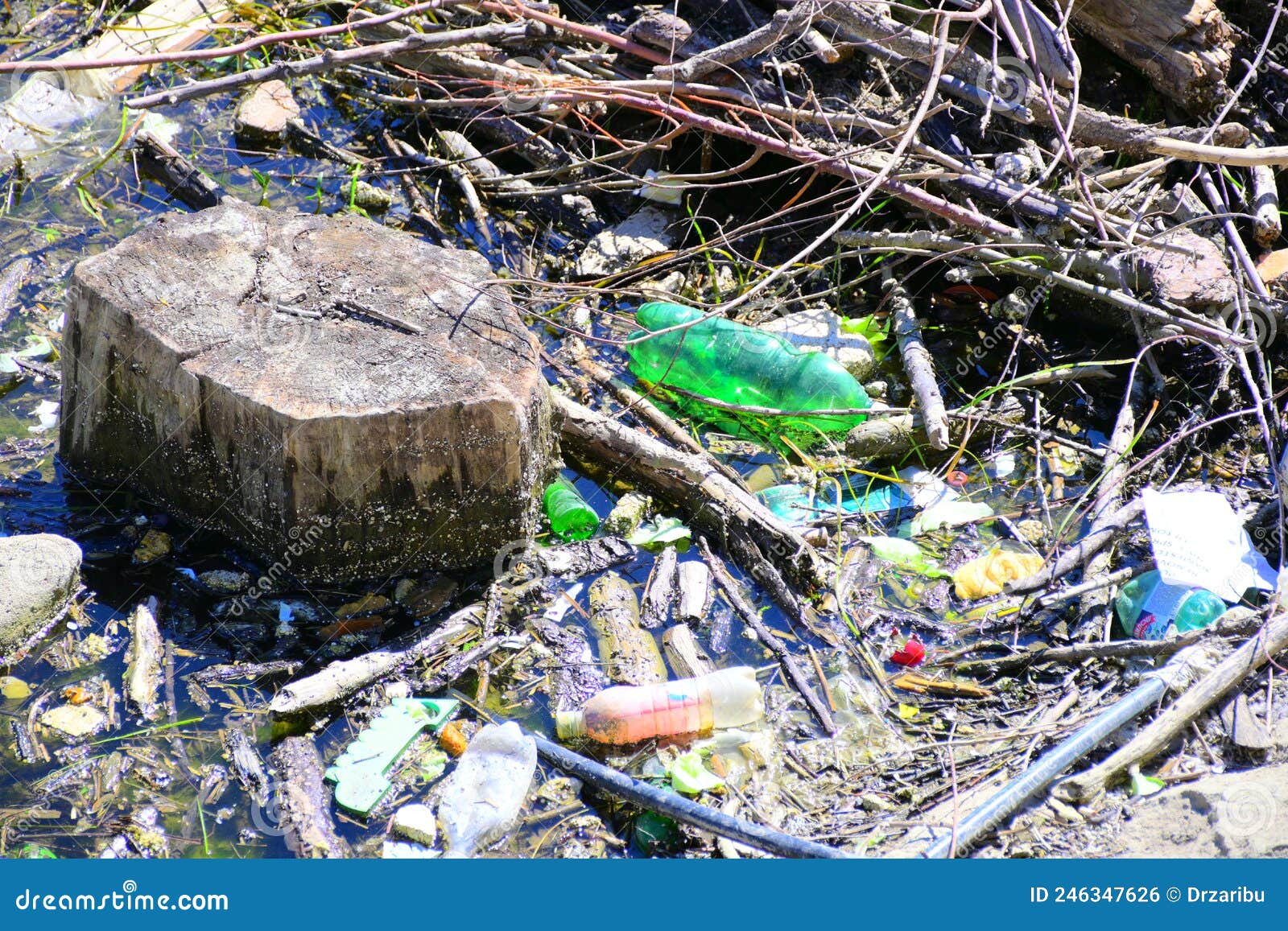 Garbage in the River is an Ecological Disaster Stock Photo - Image of ...