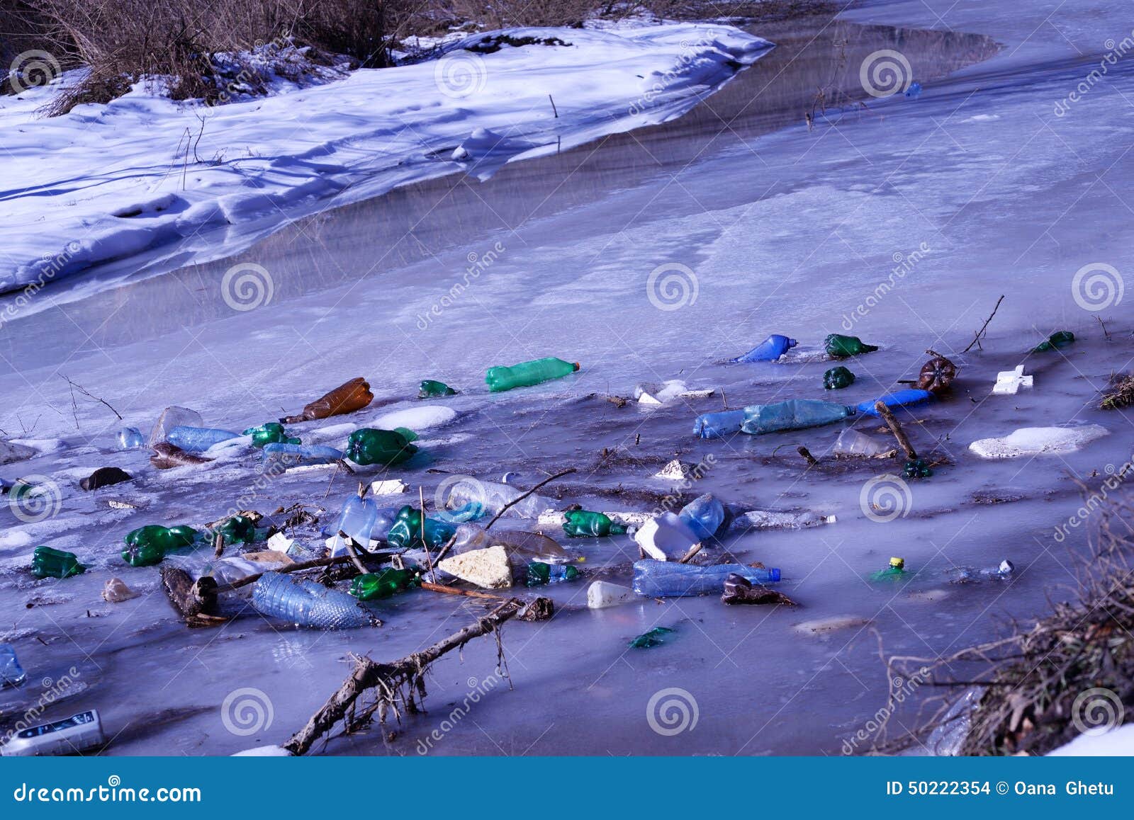 Garbage in the river stock photo. Image of litter, water - 50222354