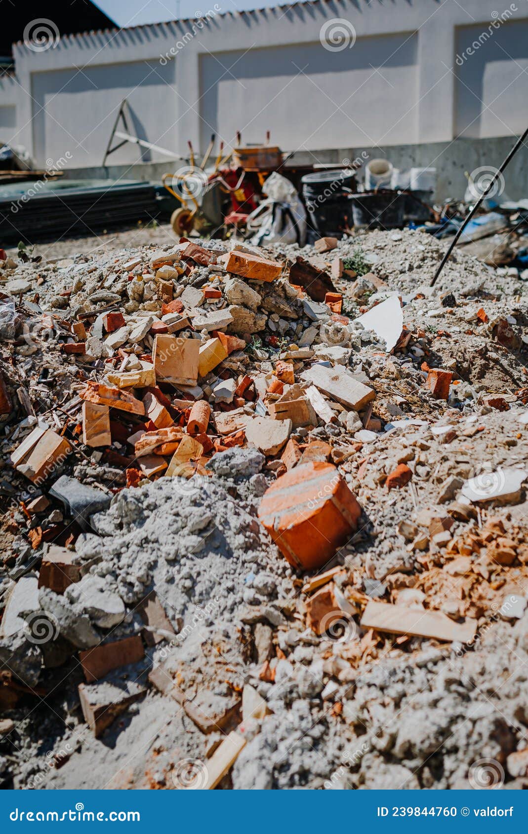 Garbage and Rubble on Construction Site Stock Photo - Image of concrete ...