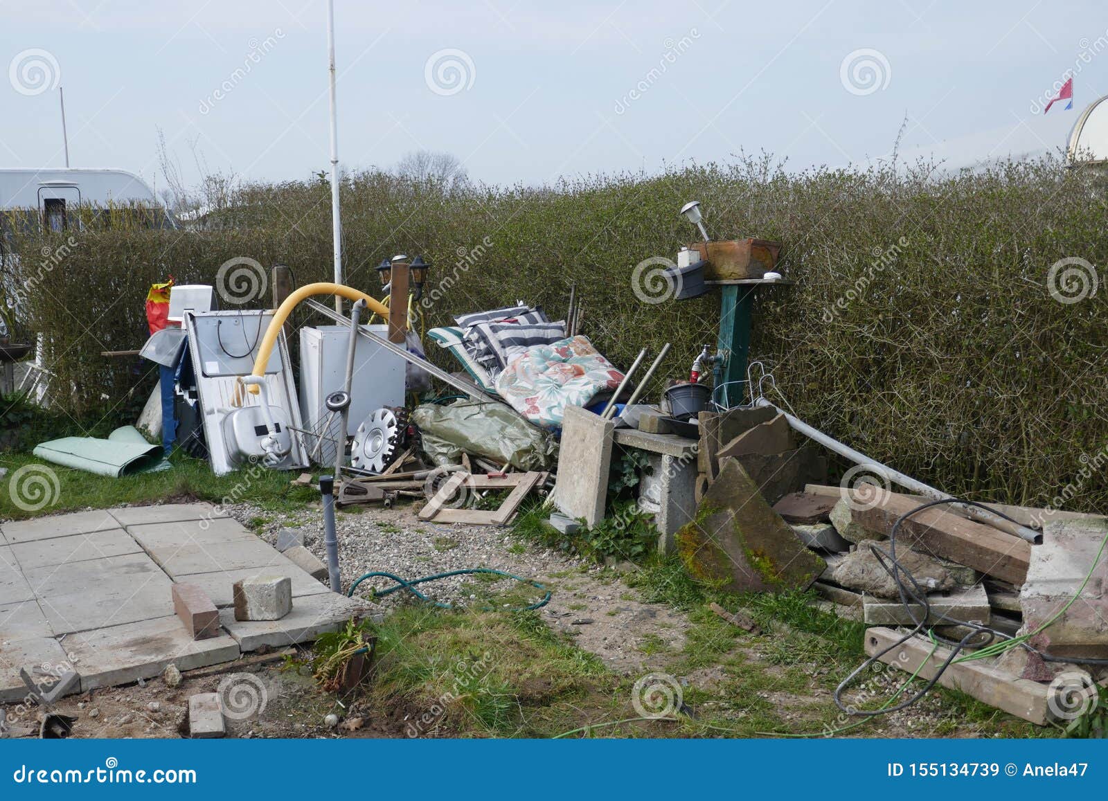 Garbage, Rubble and Scrap Left Behind in a Campsite. Ready for ...