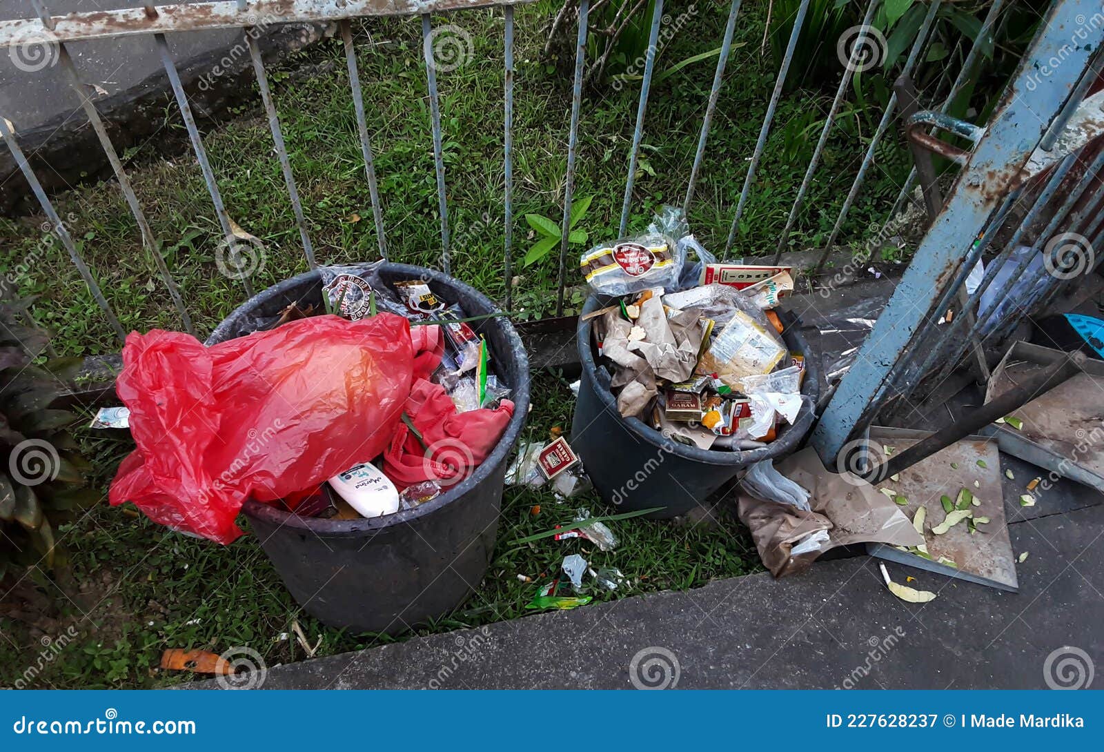 Garbage Scattered in the Trash Stock Image - Image of vehicle, pond ...