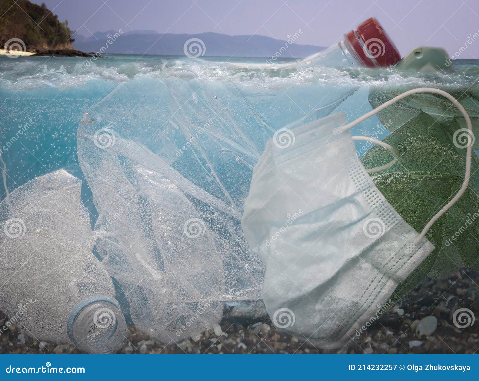 Garbage in the Sea. Environmental Pollution Stock Image - Image of ...