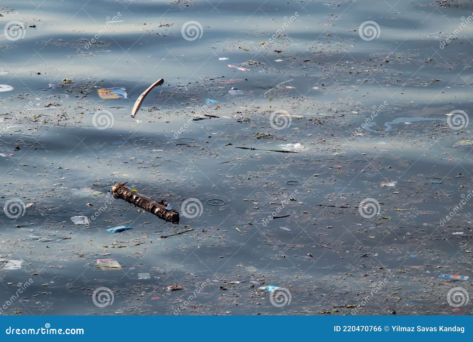 Garbage on the sea surface stock photo. Image of background - 220470766