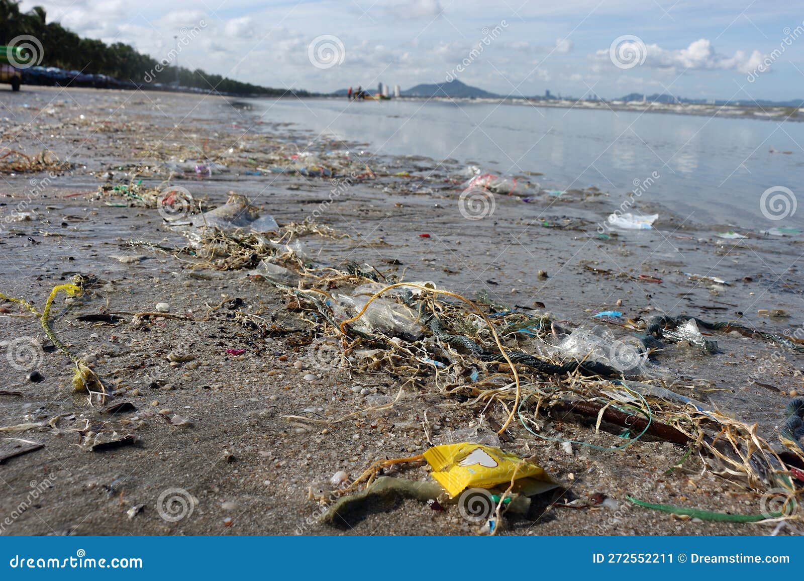 Garbage from the sea stock image. Image of junk, foam - 272552211