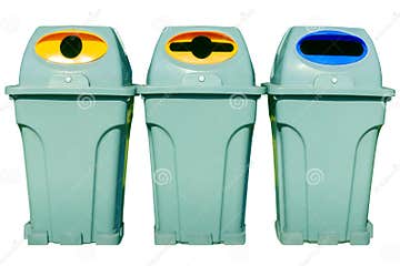 Garbage Separation Isolated on White Background Stock Photo - Image of ...