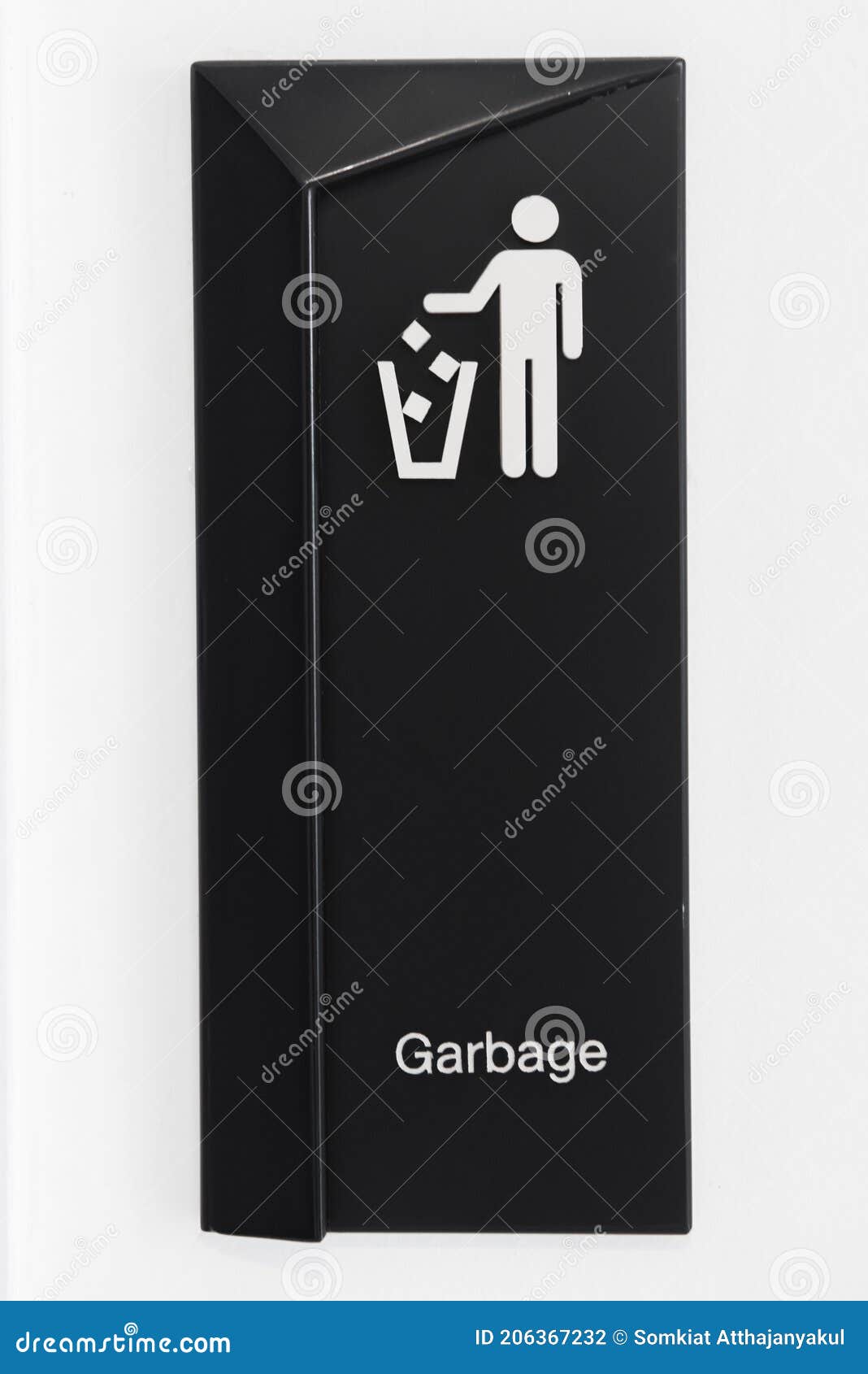 Garbage Sign on the Door in Condominium. Stock Photo - Image of notice ...