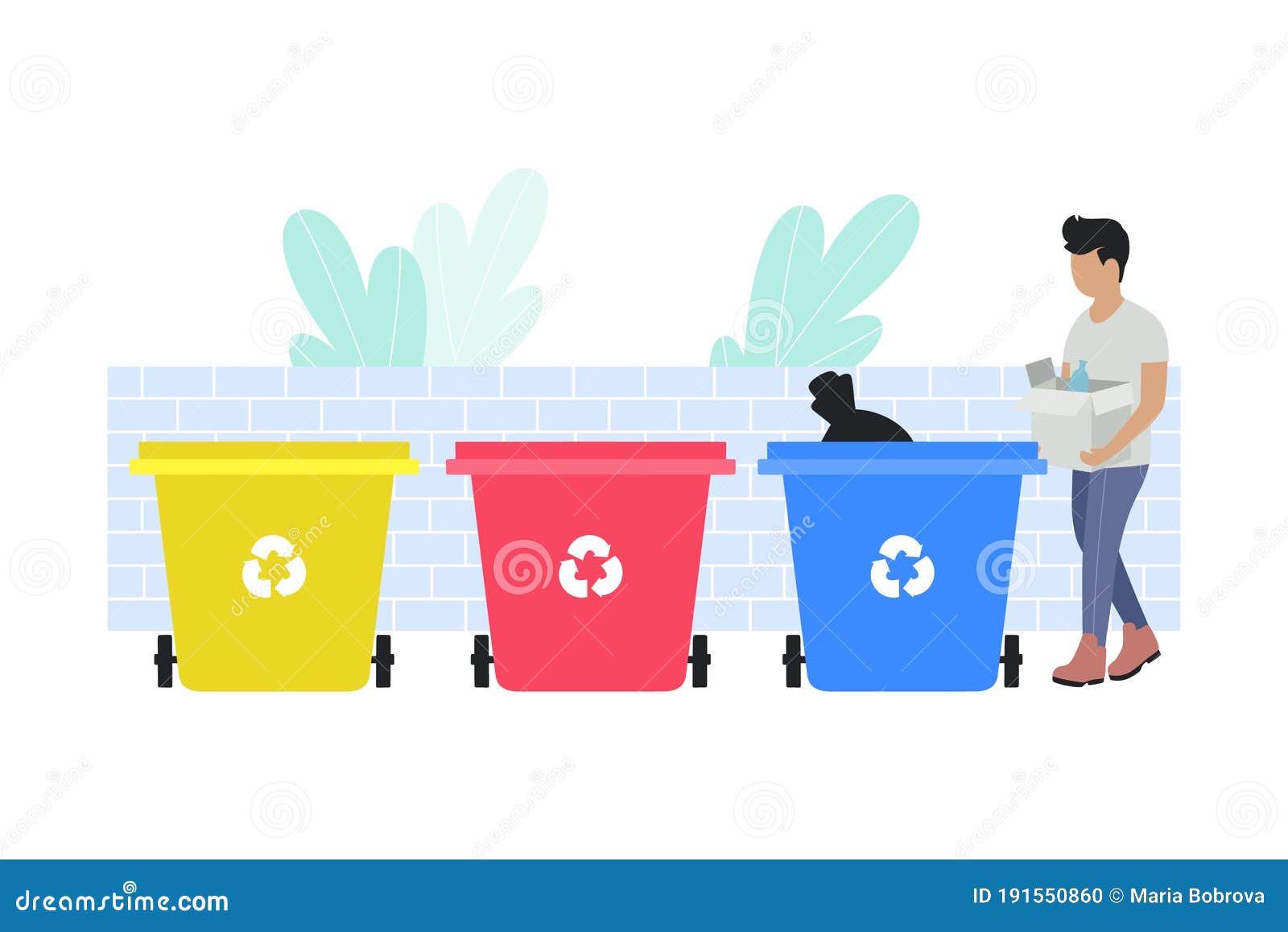 Garbage sorting stock vector. Illustration of separate - 191550860