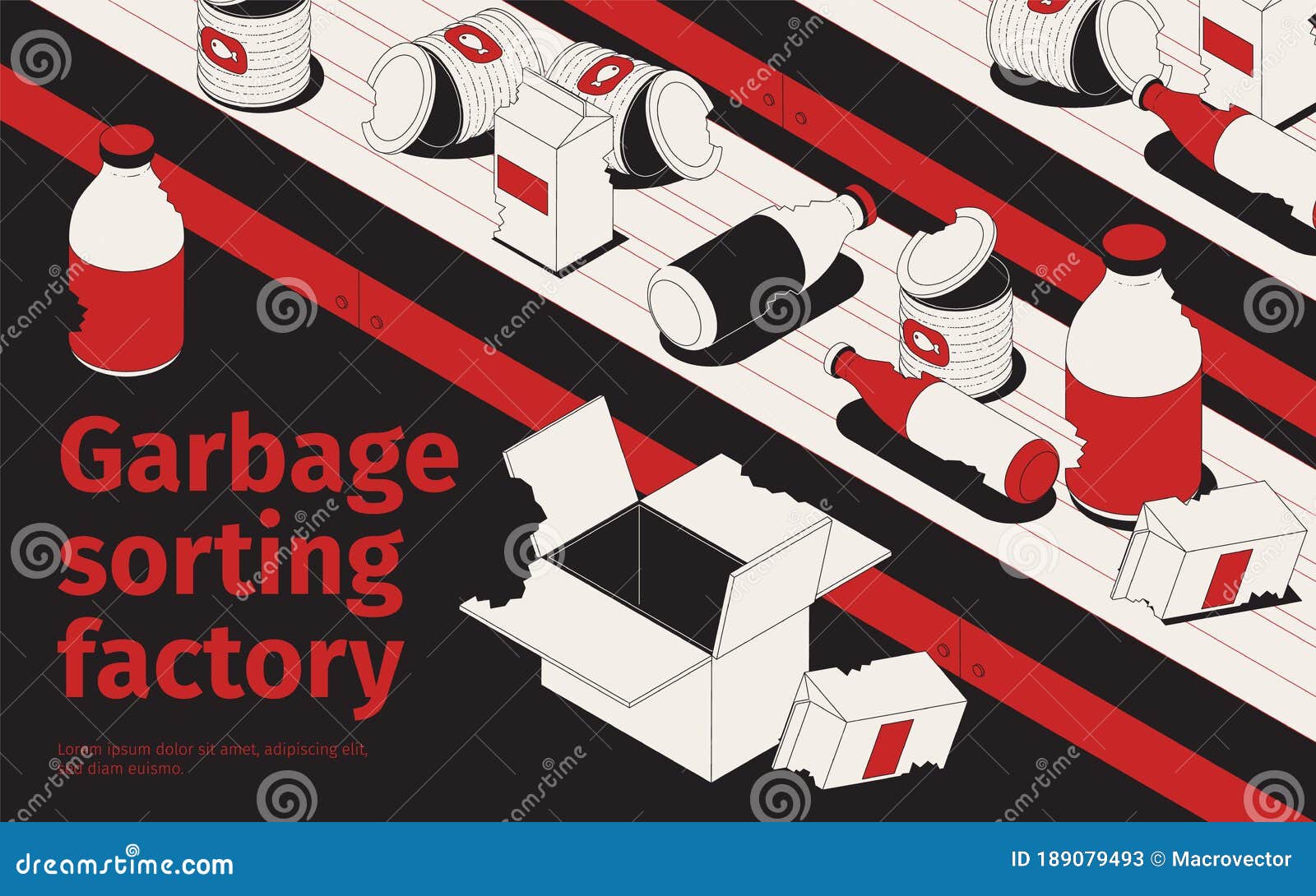 Garbage Sorting And Recycle Background With Color Trash Bins. Reduce ...