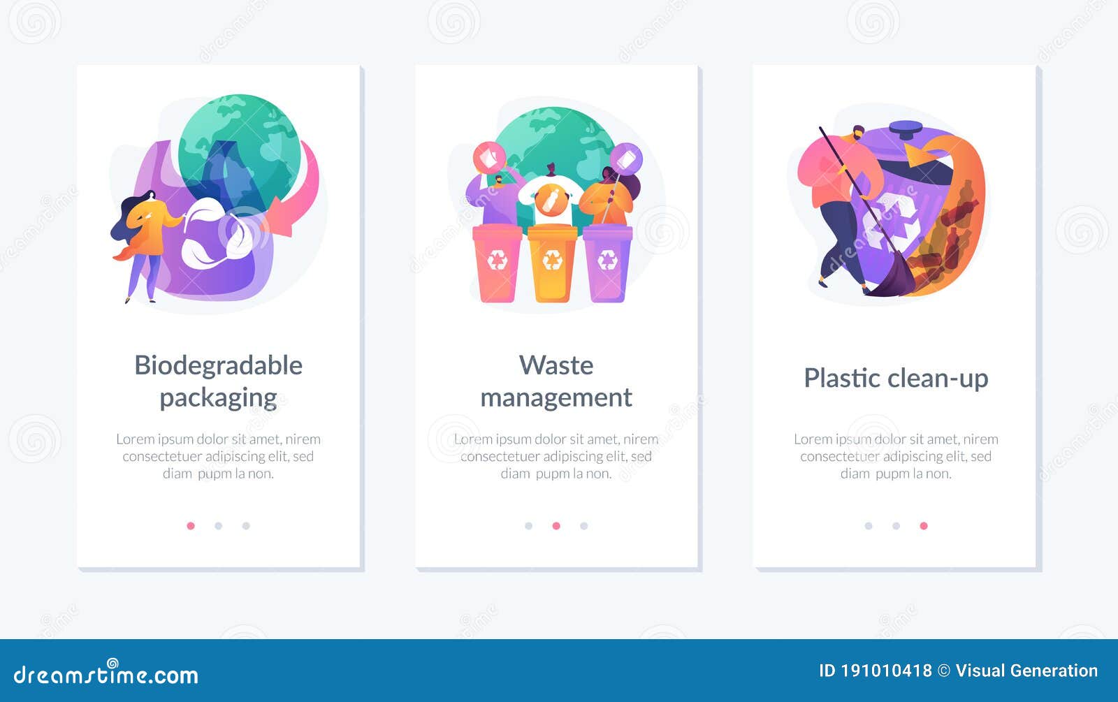 Water Pollution App Interface Template. Vector Illustration ...