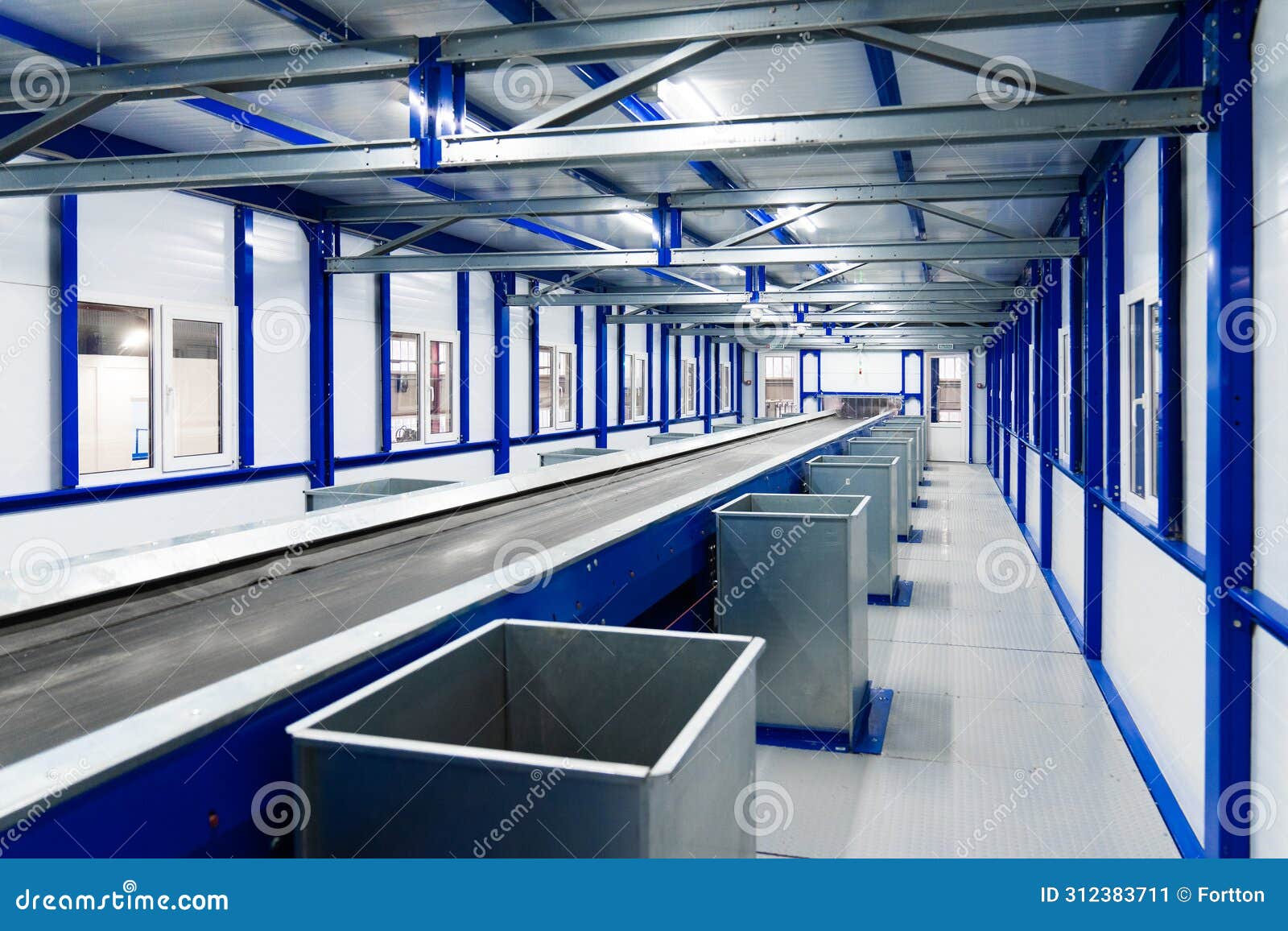 Garbage sorting line stock image. Image of equipment - 312383711