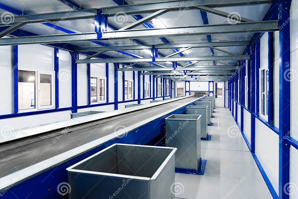 Garbage sorting line stock image. Image of equipment - 312383711