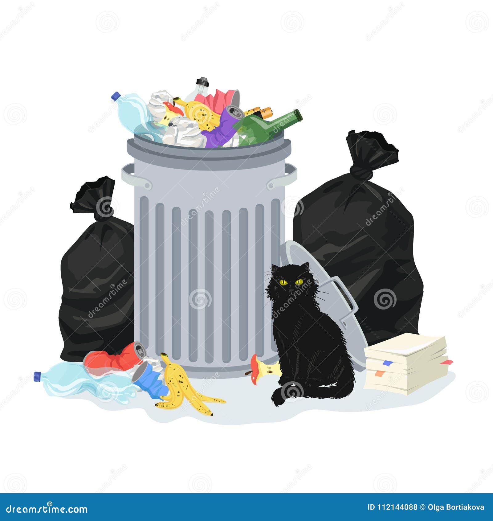 Garbage stack illustration stock vector. Illustration of pollution ...
