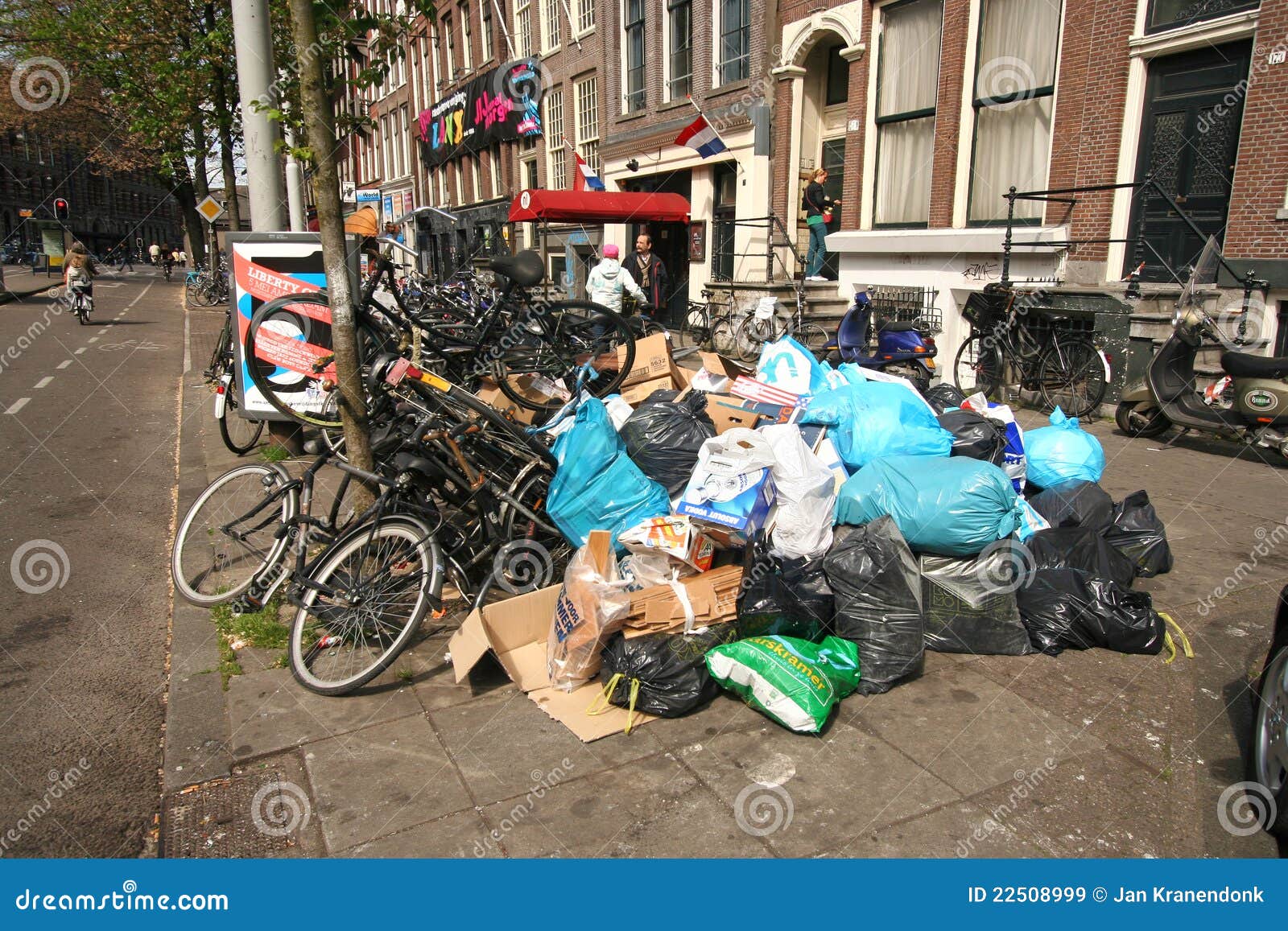 Garbage in the Street editorial stock image. Image of amsterdam - 22508999