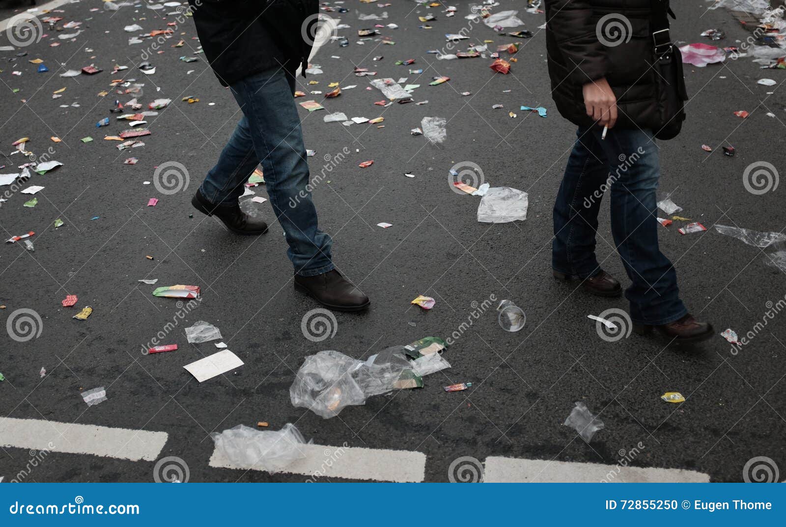 Garbage on the street stock photo. Image of clean, packaging - 72855250