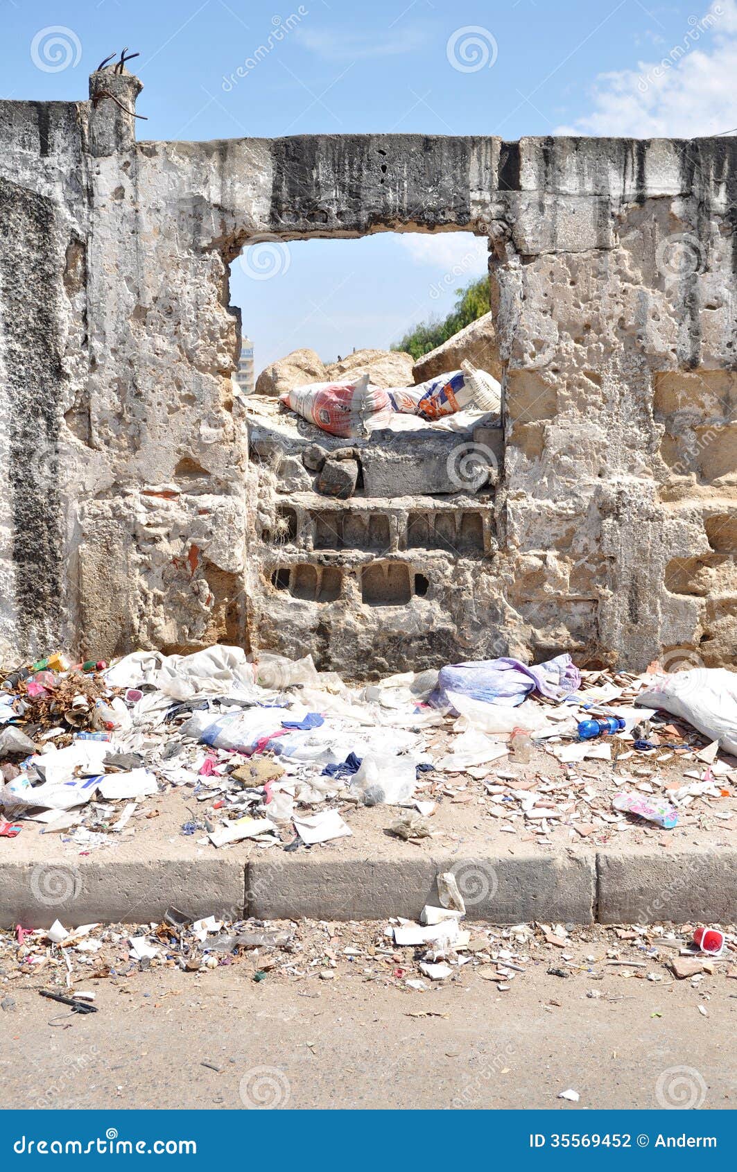 Garbage on the street stock photo. Image of hole, junk - 35569452