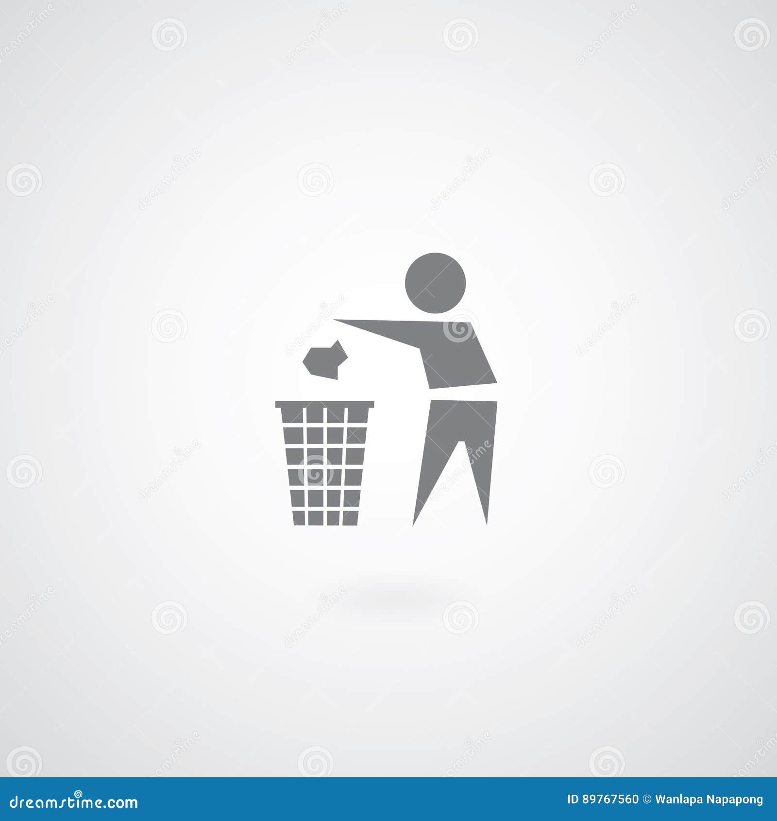Garbage Symbol Pictogram Isolated On White Background Cartoon Vector ...