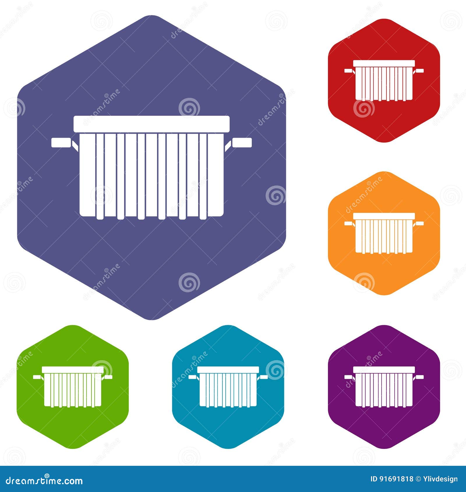 Garbage Tank Icons Set Hexagon Stock Vector - Illustration of disposal ...