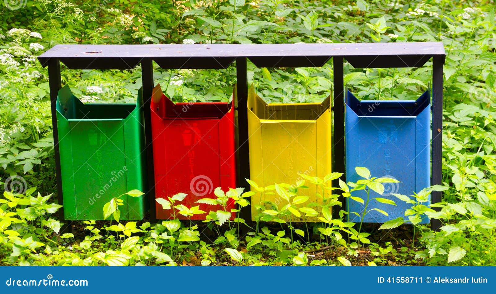 Garbage tanks stock image. Image of grass, green, recycling - 41558711