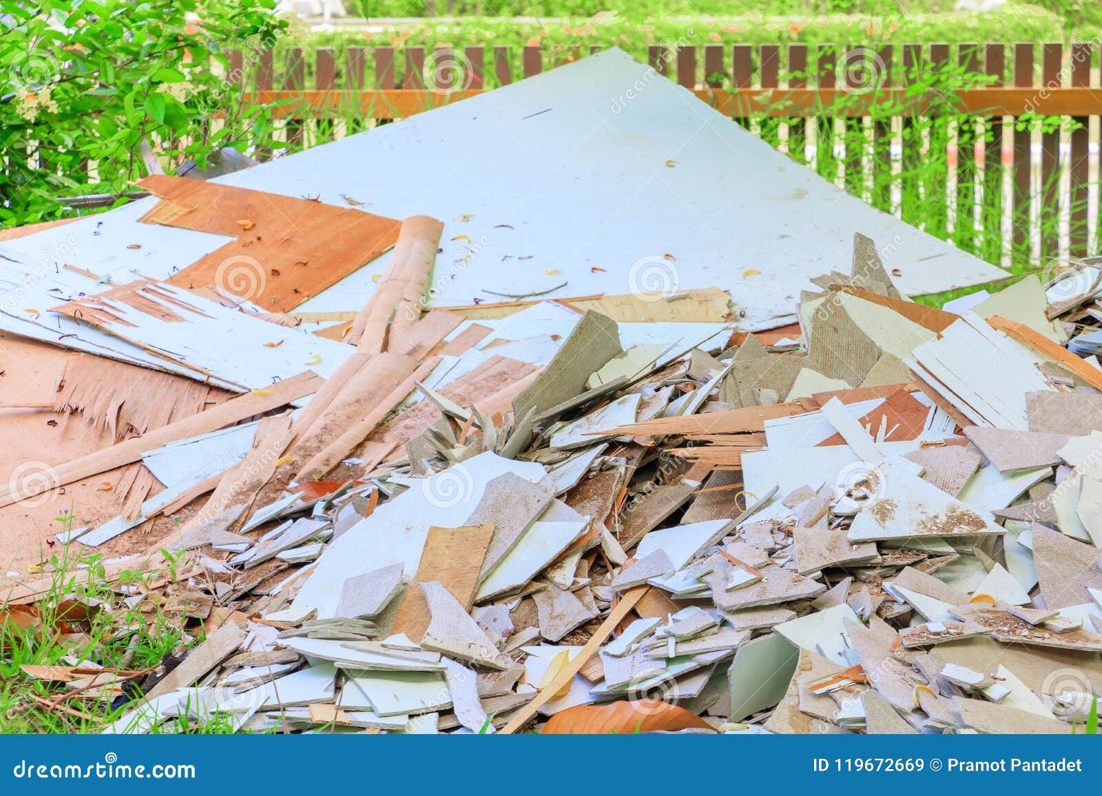 Garbage Tile Pile in Construction House Renovate Site Stock Image ...