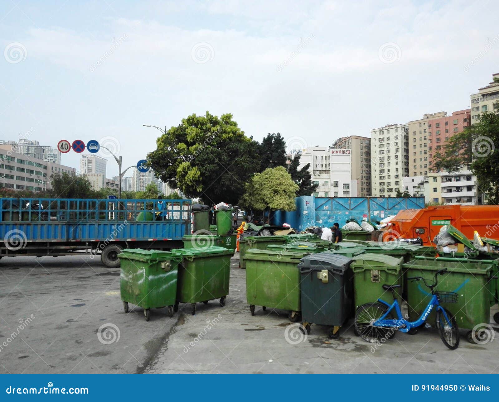 Garbage Transfer Station, Put A Lot Of Garbage Bins Editorial Photo ...