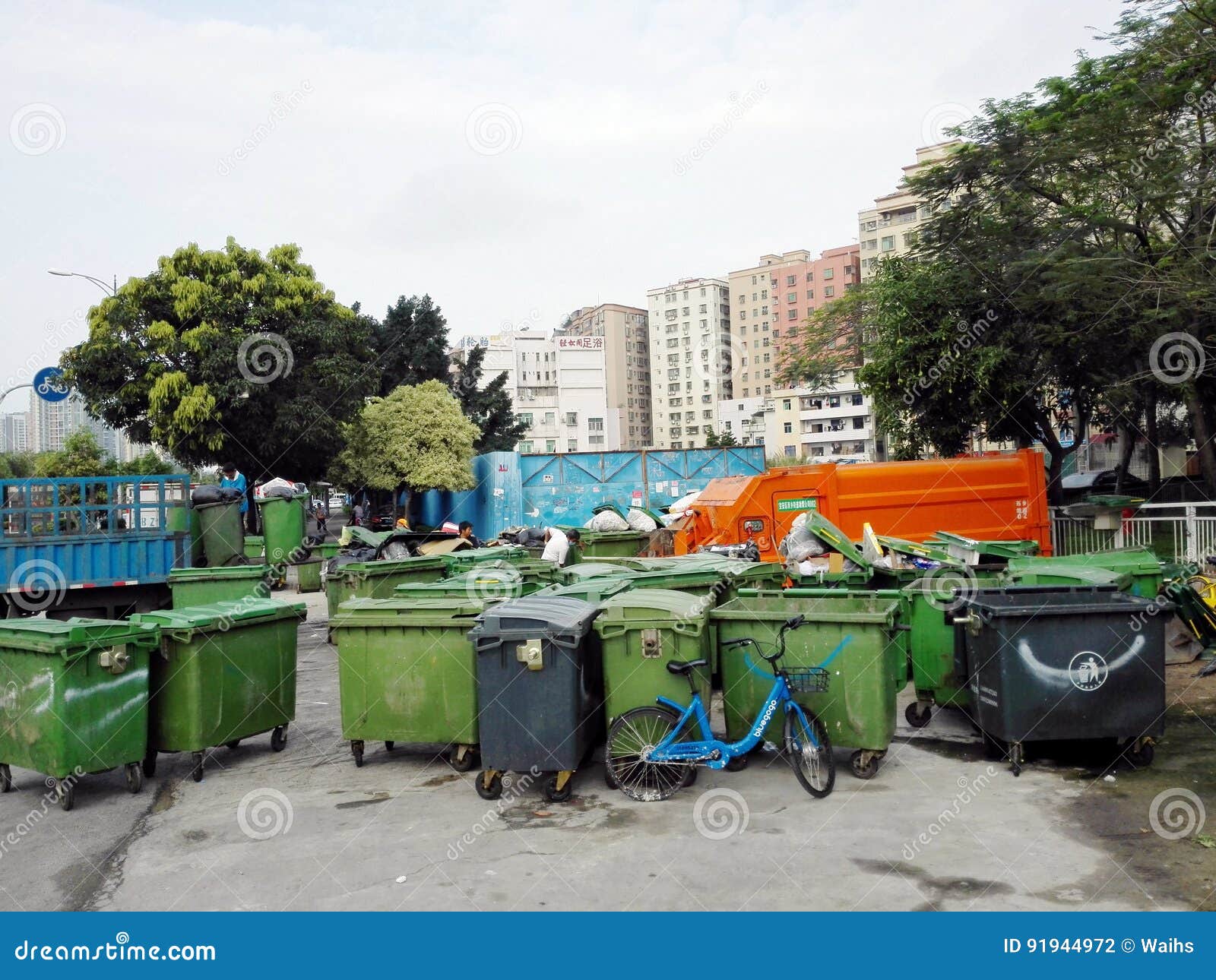 Garbage Transfer Station, Put A Lot Of Garbage Bins Editorial Photo ...