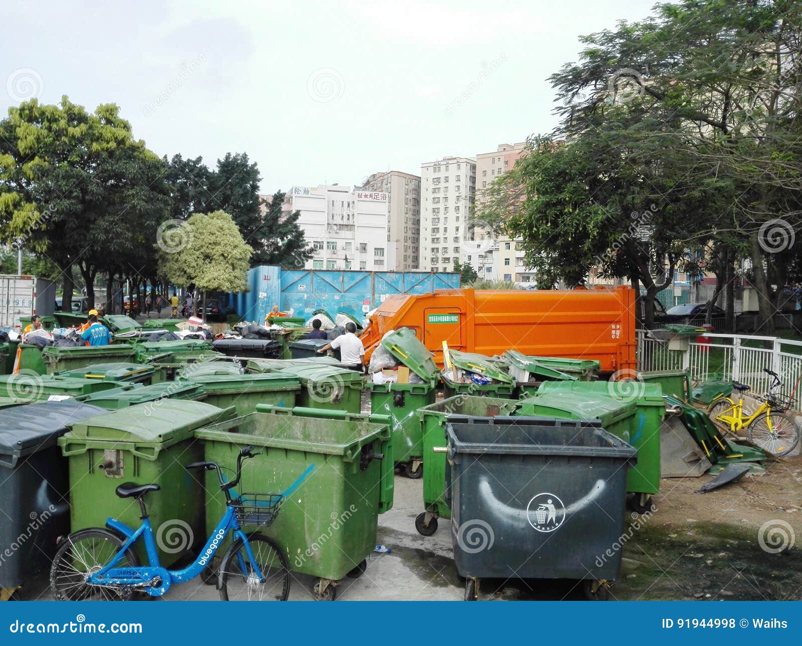 Garbage Transfer Station, Put A Lot Of Garbage Bins Editorial Photo ...