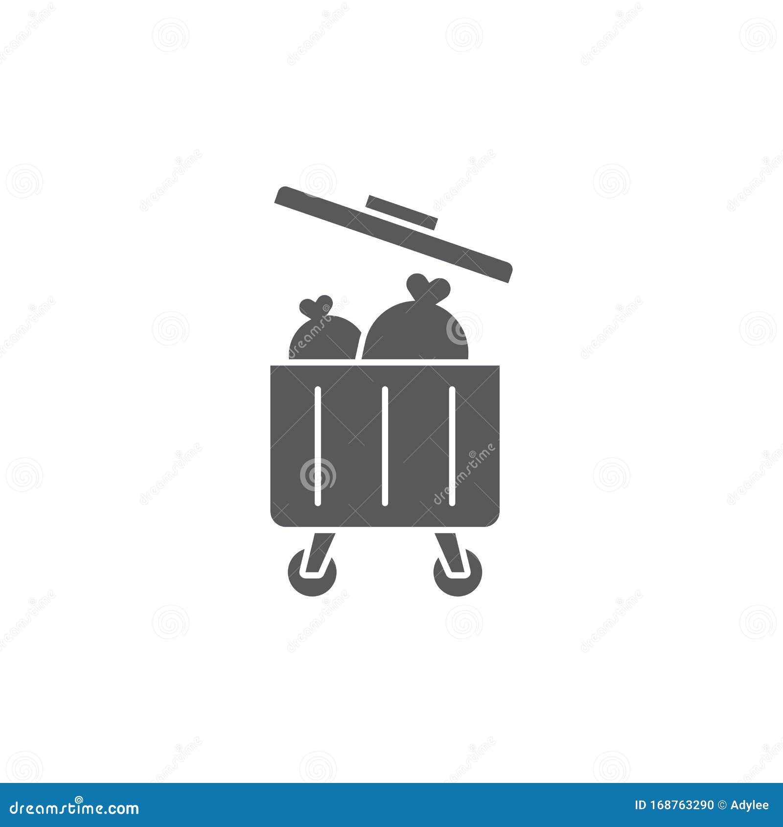 Garbage Trash Bin and Bag Vector Icon Symbol Isolated on White ...