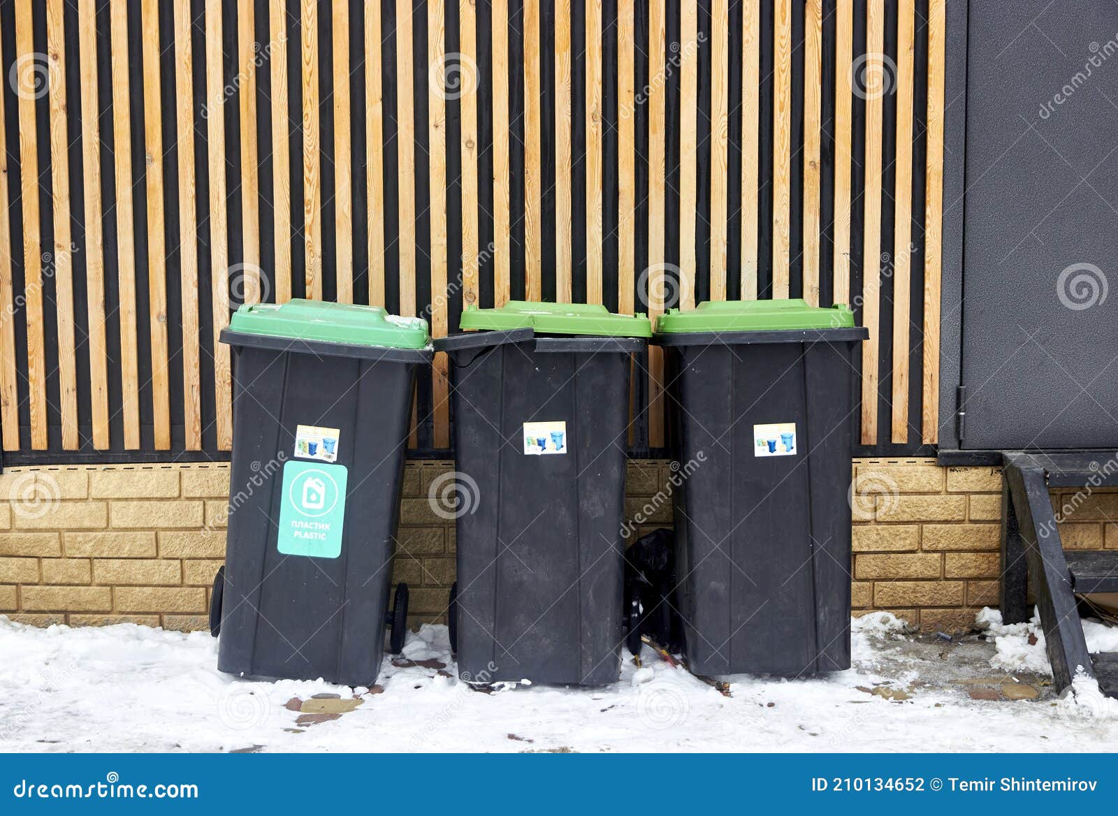 Trash Bins at the Back Exit of the Cafe Stock Photo - Image of trash ...