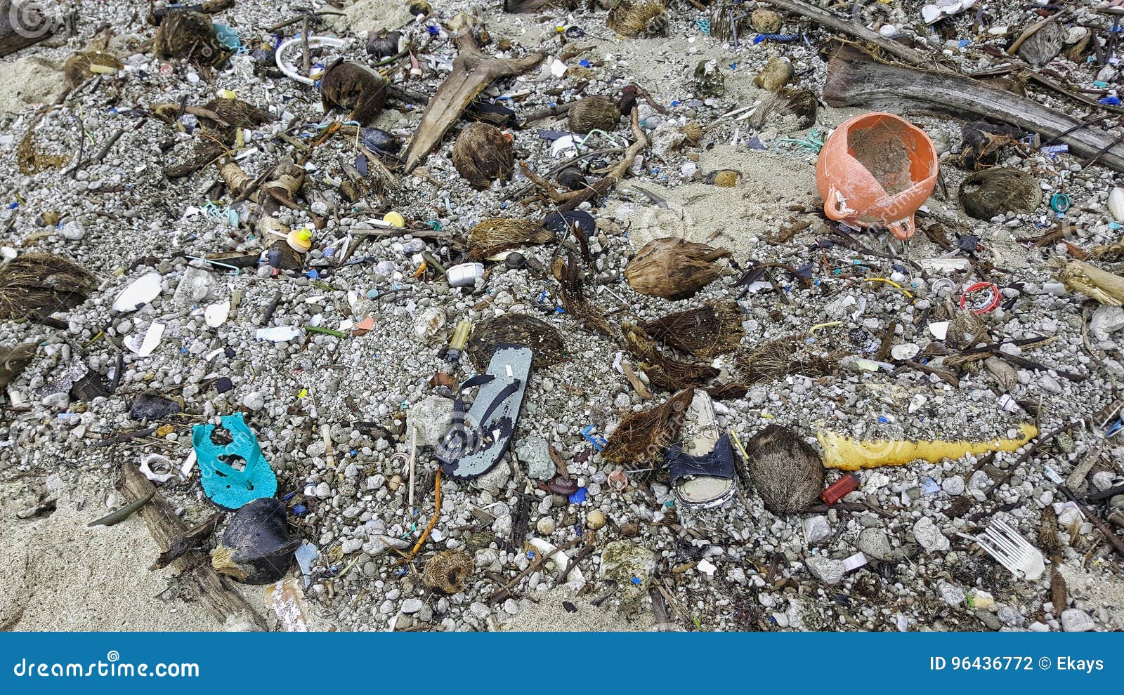 Garbage and Trash Washed on the Beach Stock Photo - Image of danger ...