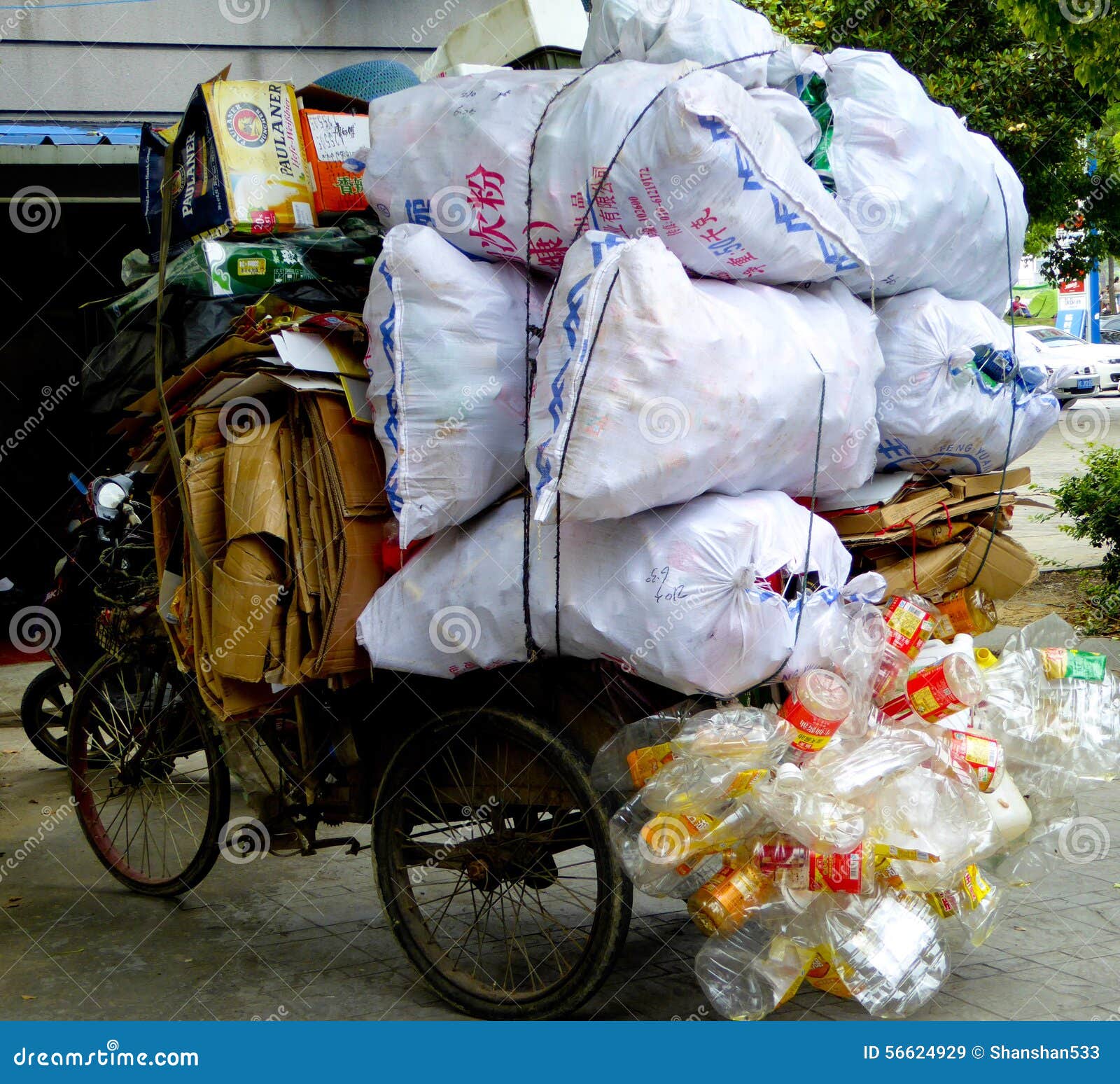 A Garbage Tricycle editorial stock image. Image of gray - 56624929
