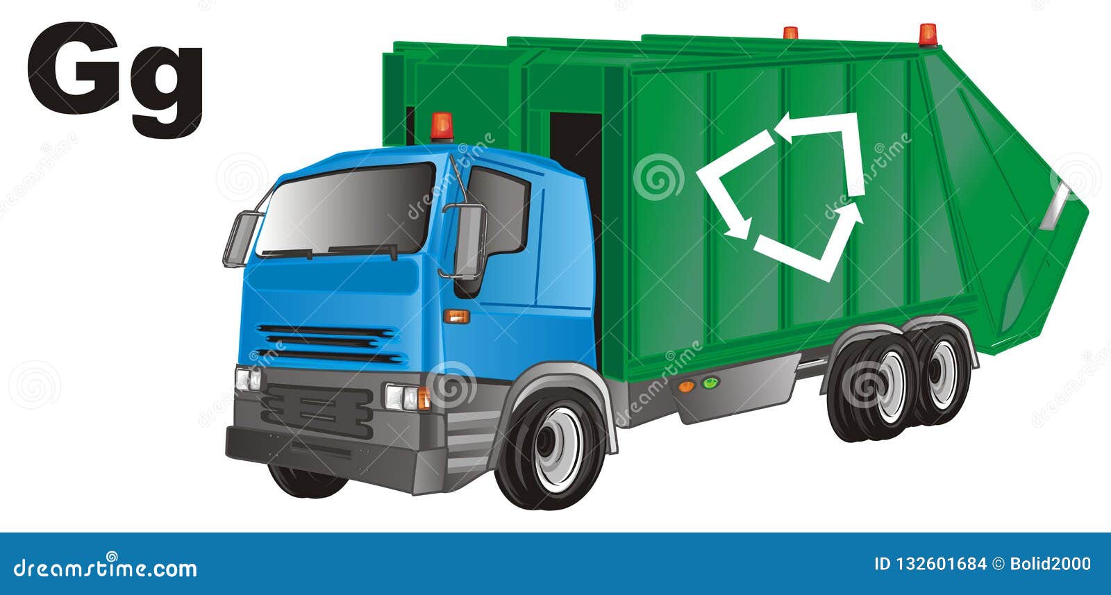 Garbage truck and letters stock illustration. Illustration of waste ...