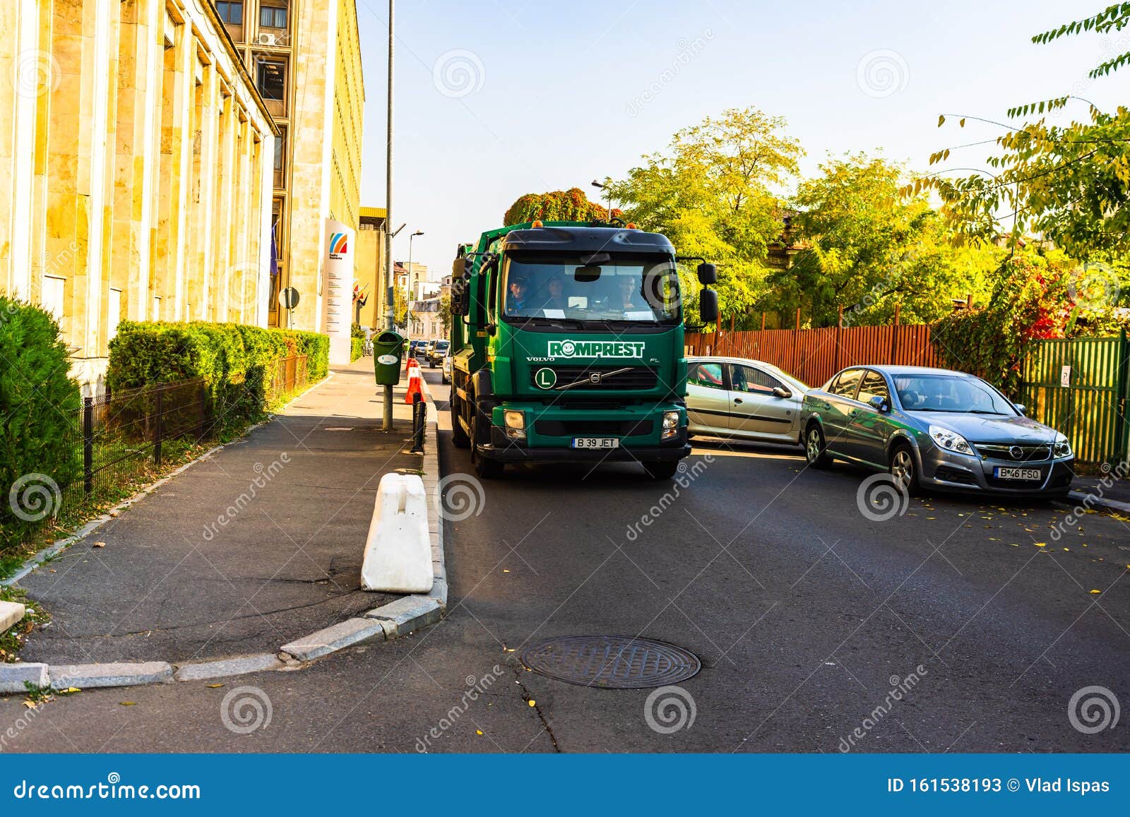 Garbage Truck on the Streets of Bucharest, Romania, 2019 Editorial ...
