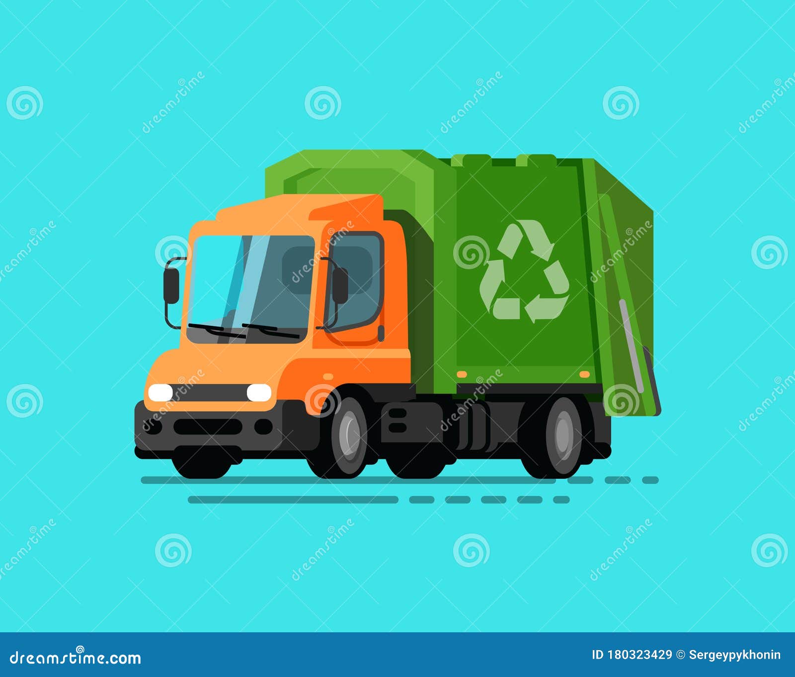 Garbage Truck. Trash Sorting, Recycling Vector Illustration Stock ...