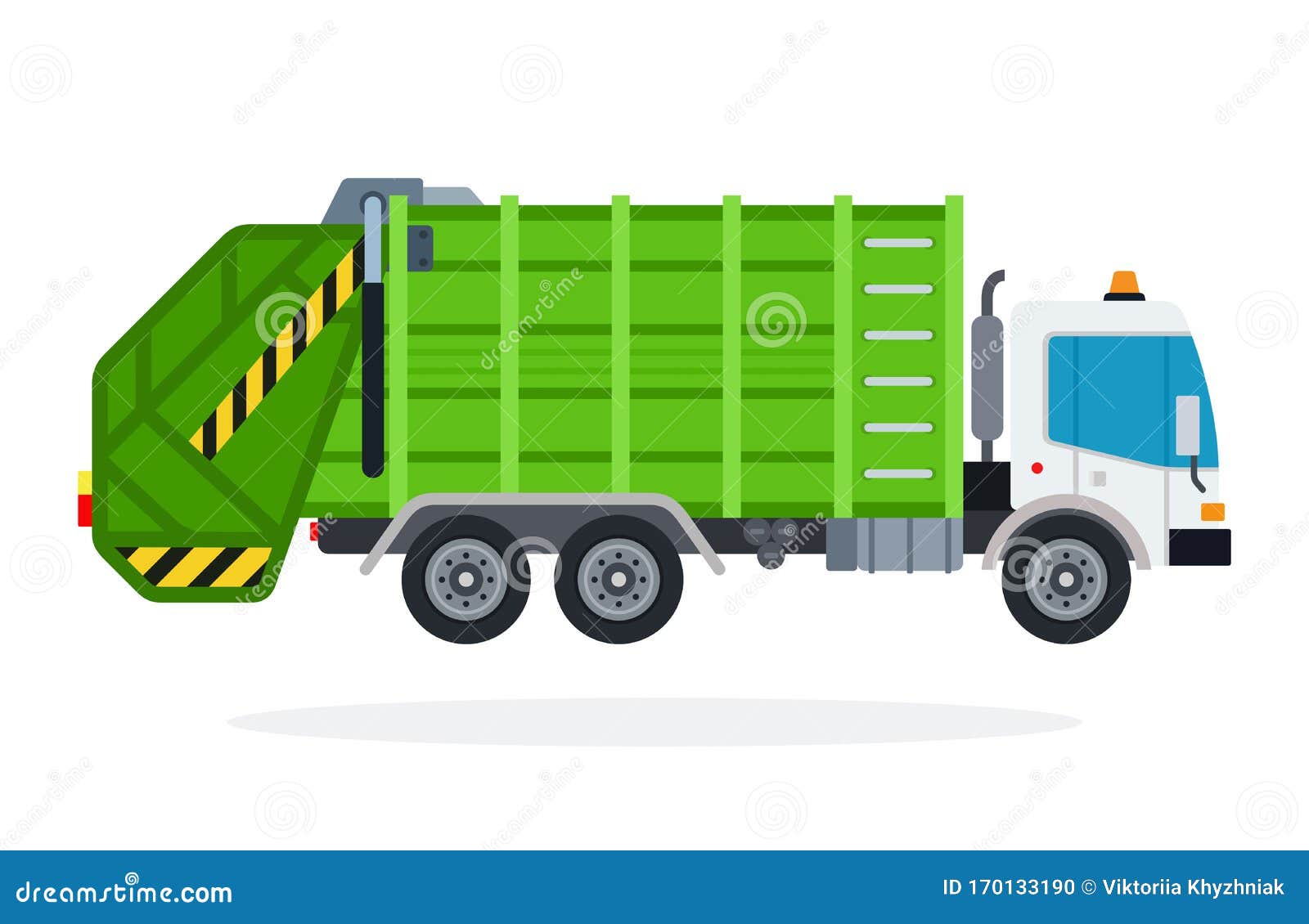 Garbage Truck Vector Flat Isolated Stock Vector - Illustration of ...