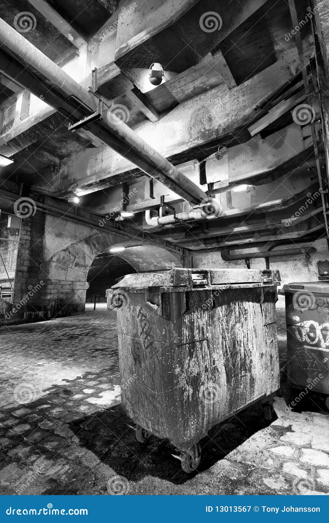 Garbage under a bridge stock image. Image of white, rhein - 13013567