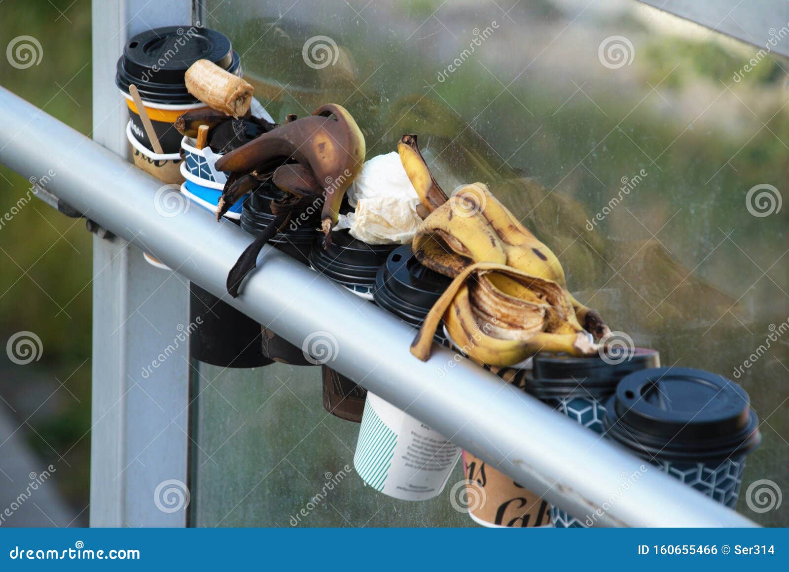 Garbage from Used Paper Cups Stock Photo - Image of dark, marine: 160655466