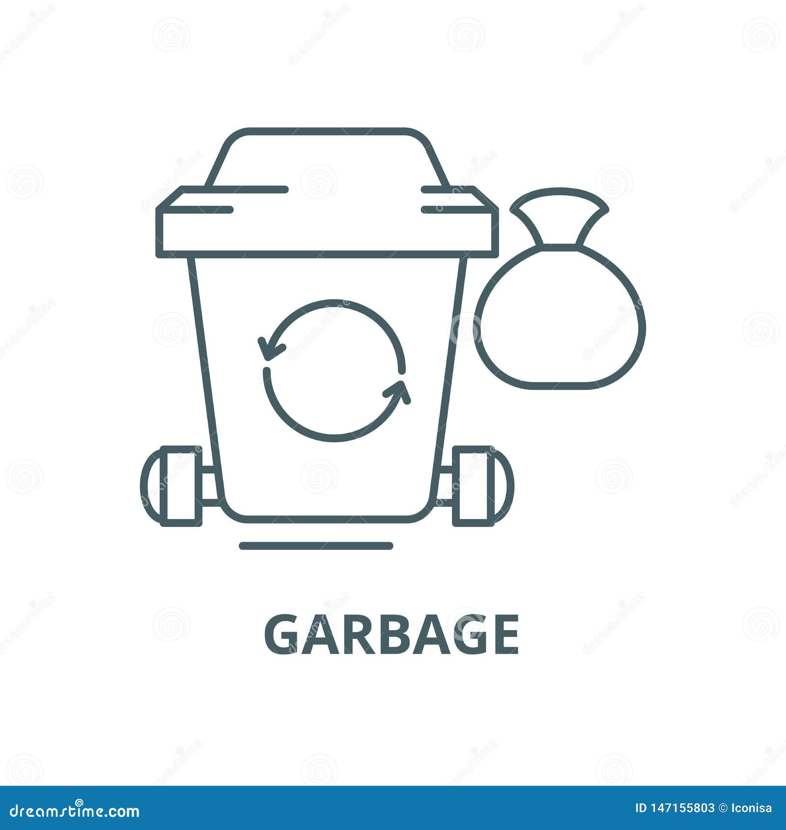 Garbage Vector Line Icon, Linear Concept, Outline Sign, Symbol Stock ...