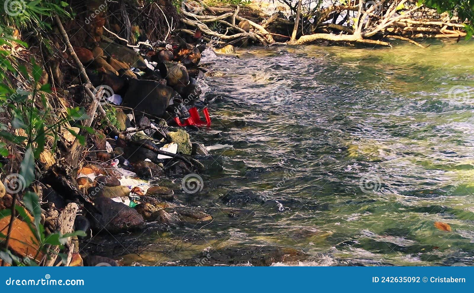 Garbage Washed Up on a Cliff Stock Footage - Video of time, plastic ...