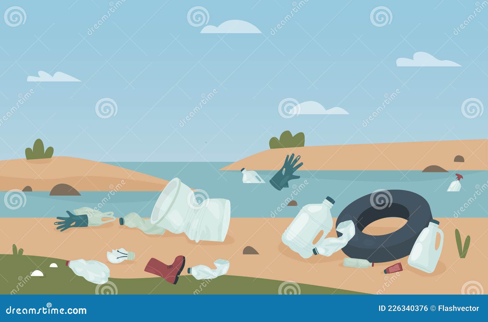 Sea Microplastic Garbage .Plastic World Ocean Pollution. Garbage In Sea ...