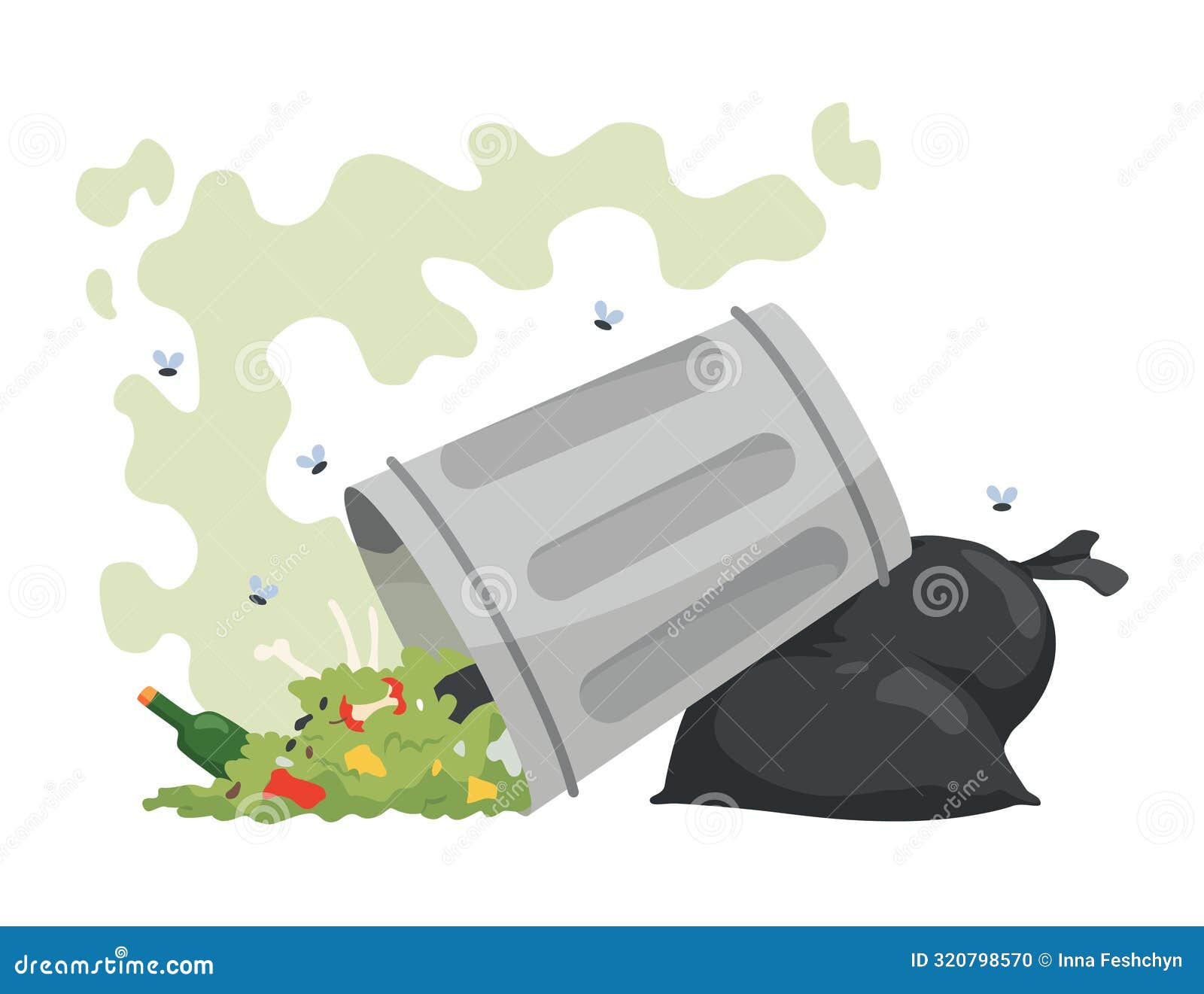 Garbage or Waste Icon. Plastic Garbage Container with Unsorted Trash ...