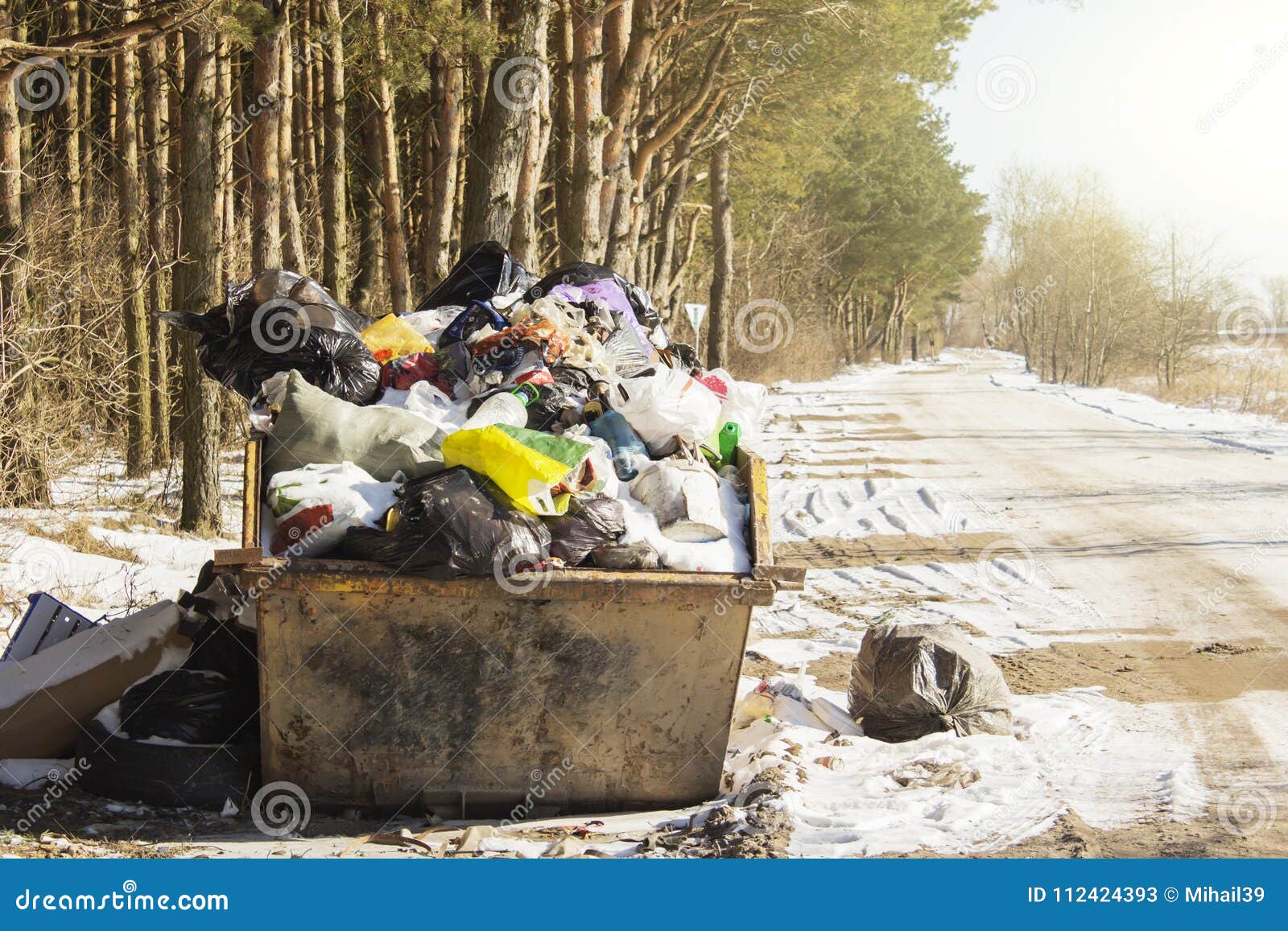 Garbage Waste in Park Full of All Sort of Trash Stock Image - Image of ...