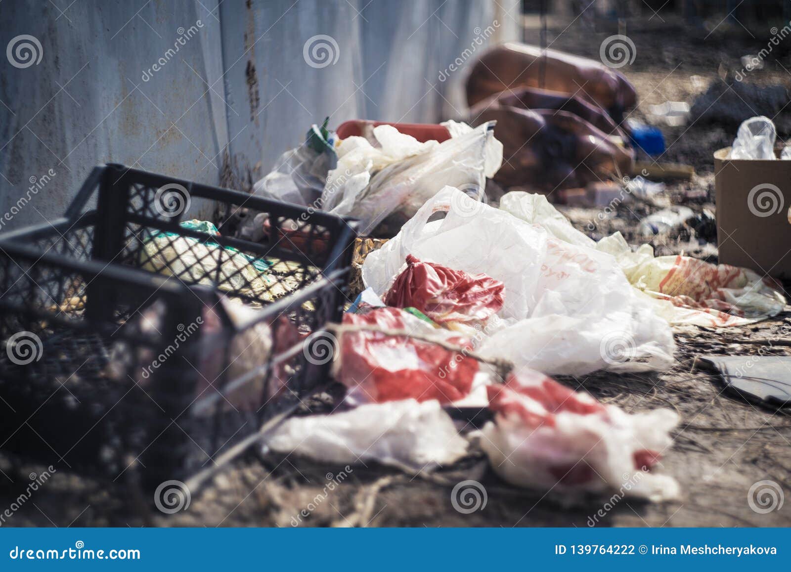 Garbage Waste in Park Full of All Sort of Trash Stock Photo - Image of ...