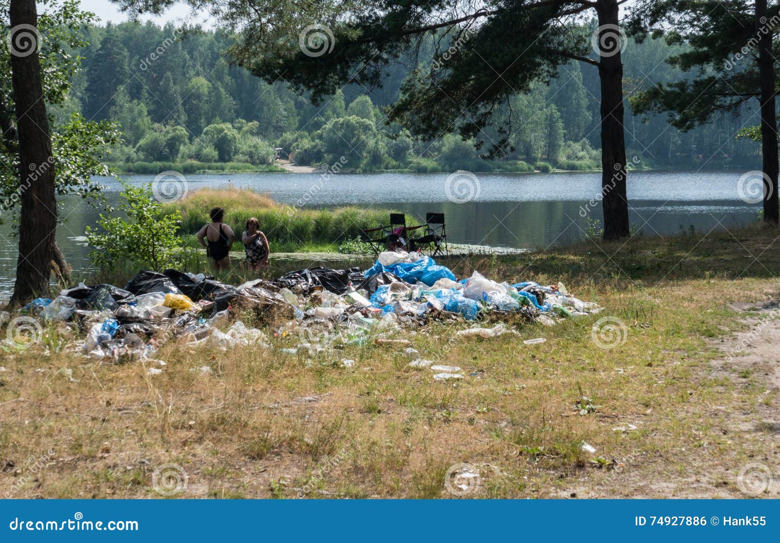 Garbage Waste in the Woods by the Lake Editorial Photo - Image of ...