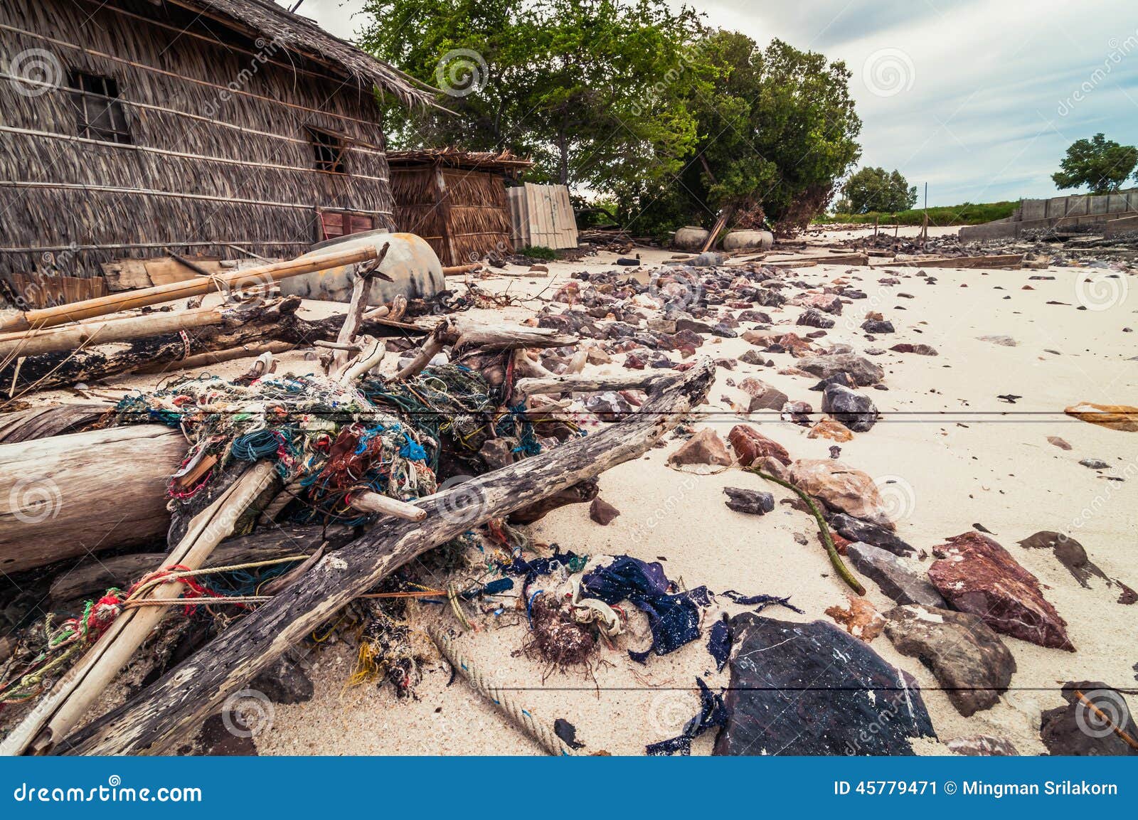 Garbage and Wastes on the Beach Stock Image - Image of outdoors ...