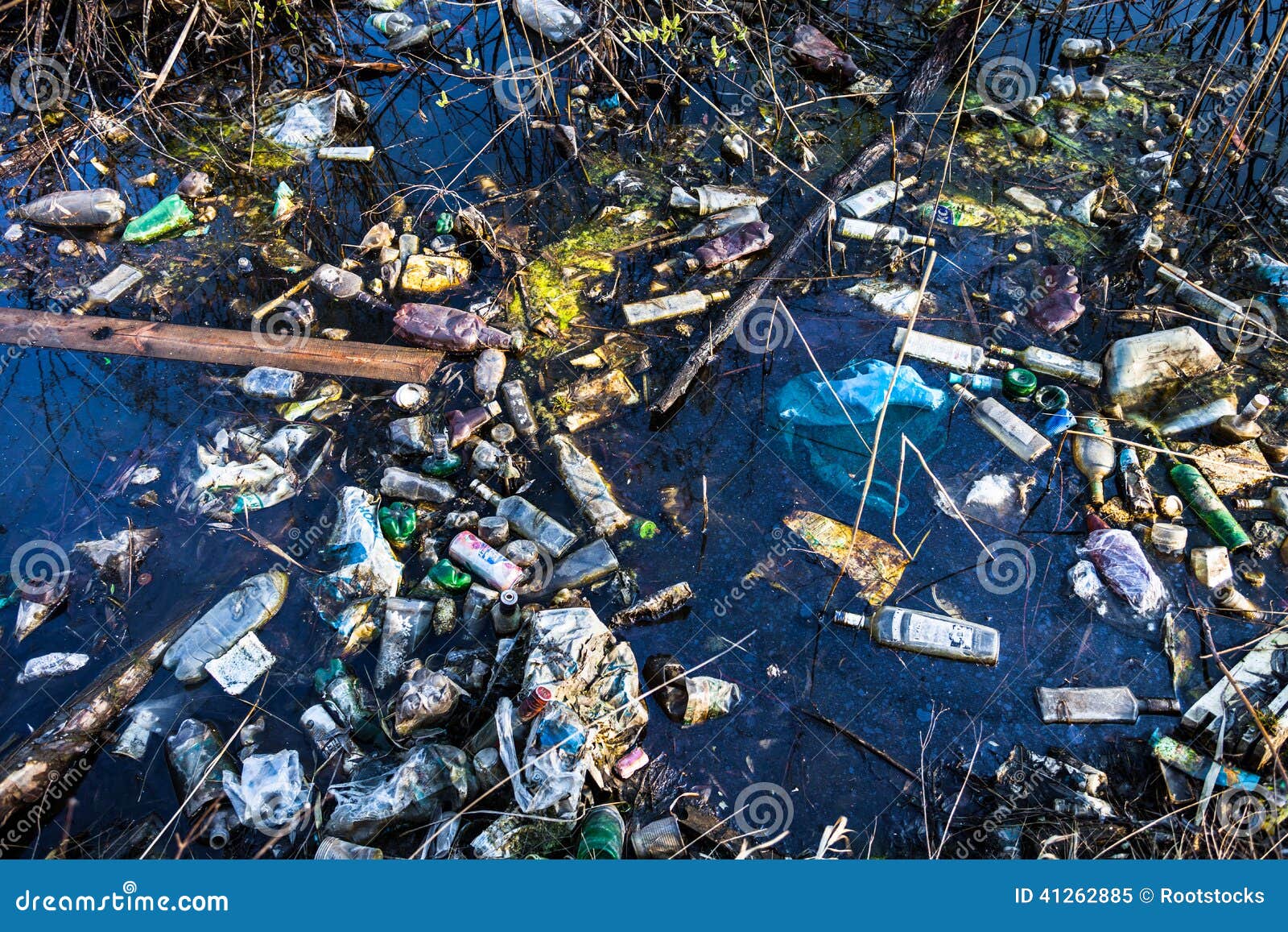 Garbage in the water stock image. Image of foul, black - 41262885